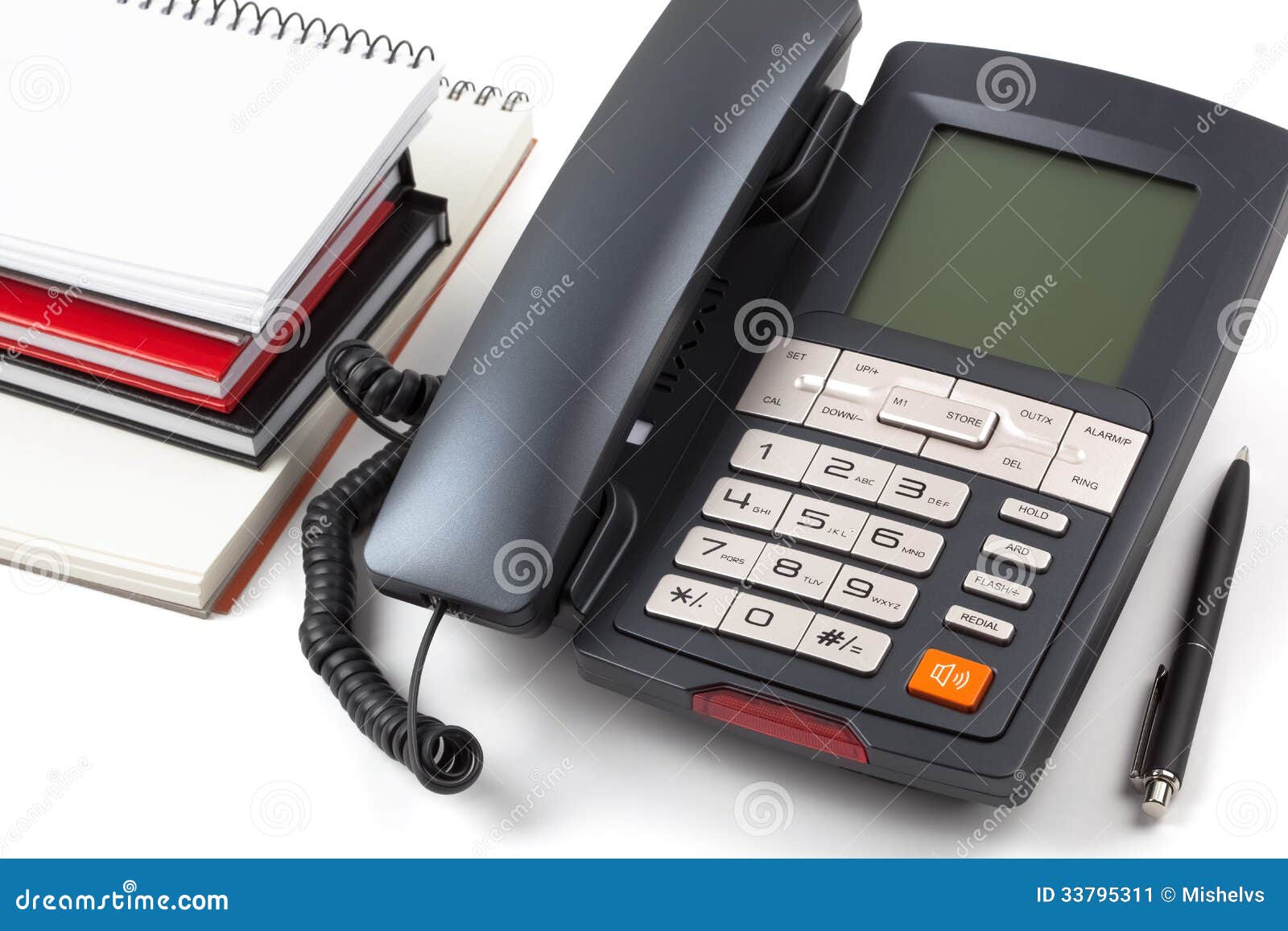 Stack of Notebooks and Digital Phone Stock Image - Image of ...