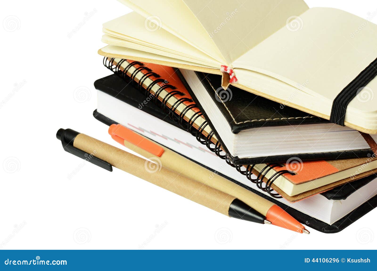 Stack of Notebooks and Pens Stock Photo - Image of drawing, background ... Stack of Notebooks and Pens Stock Photo - Image of drawing, background ...