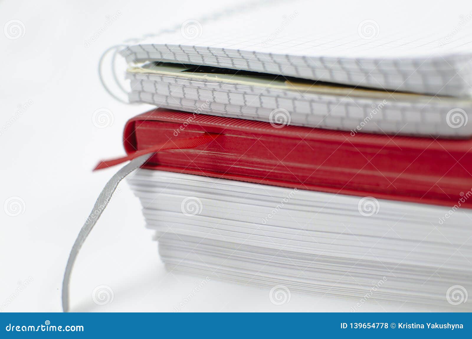 Stack of Notebooks is on a White Background Stock Photo - Image of ...