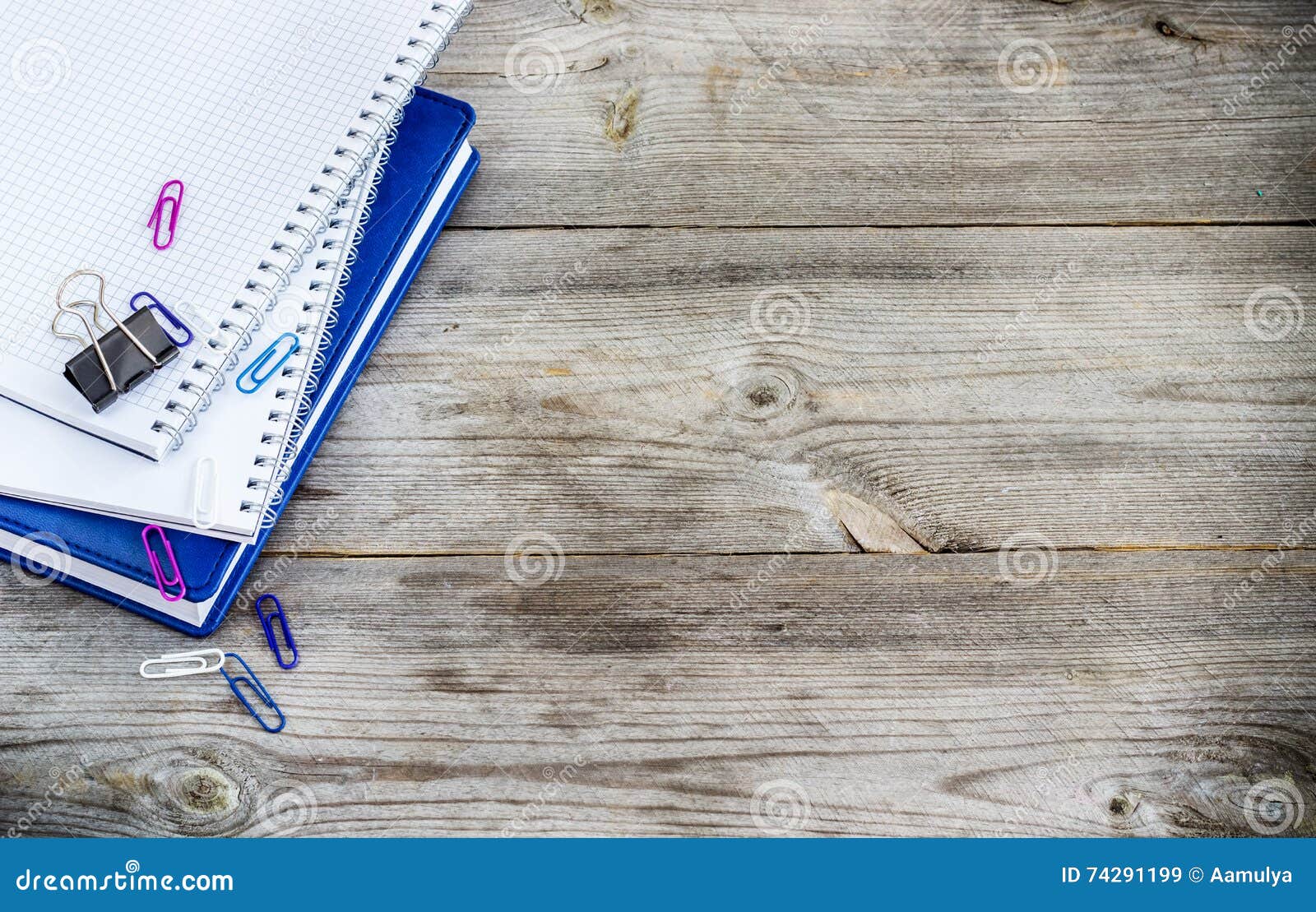 Stack of Notebooks on Wooden Table Stock Image - Image of board ...