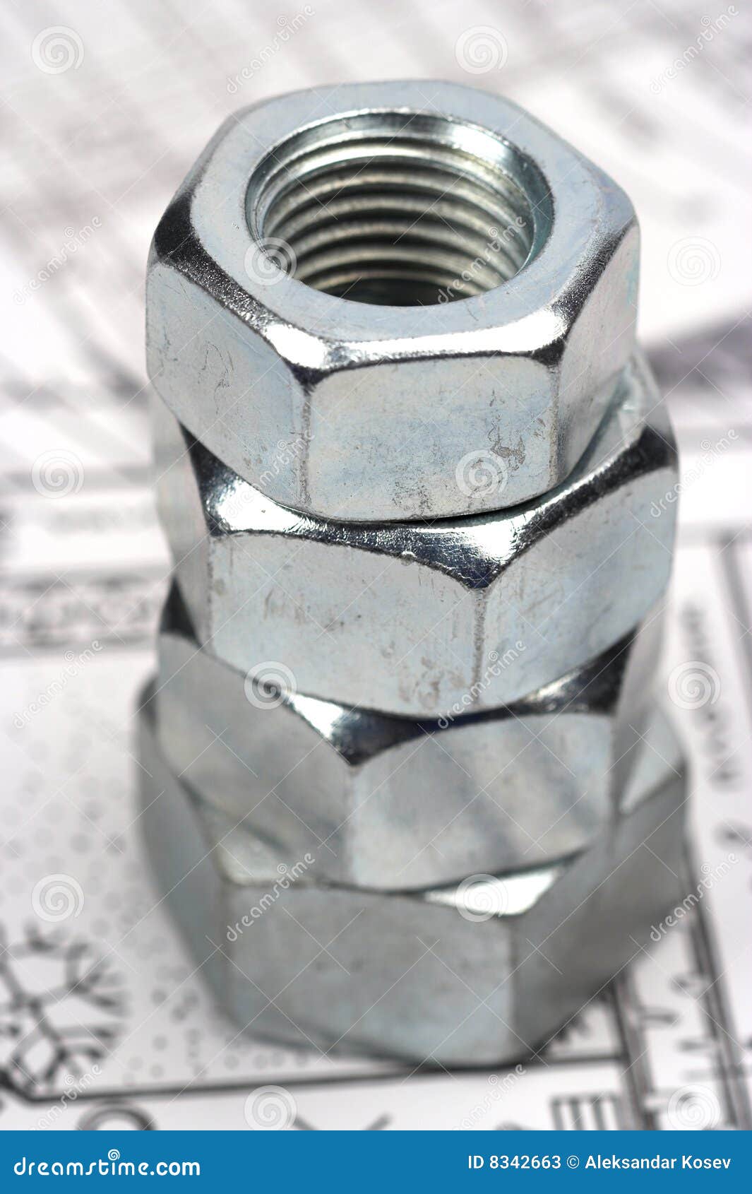 Stack of nuts stock image. Image of industrial, chrome - 8342663