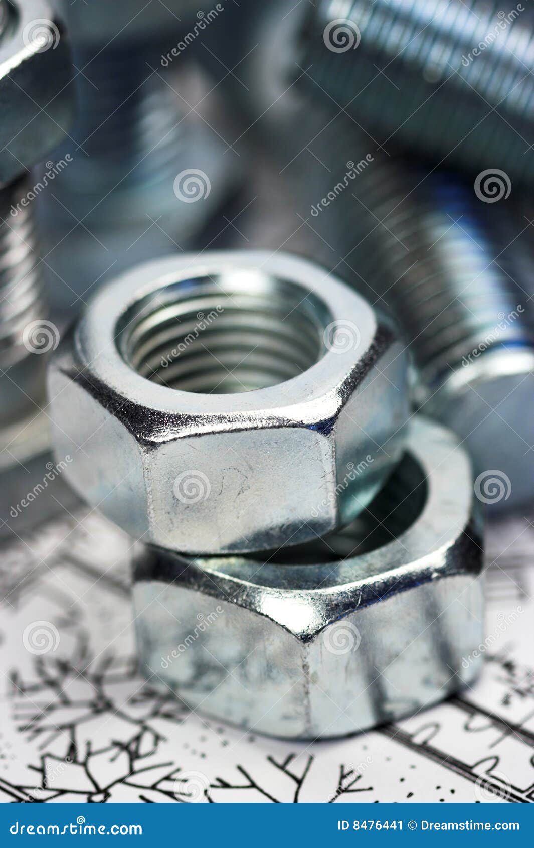 Stack of nuts stock image. Image of tool, white, plan - 8476441