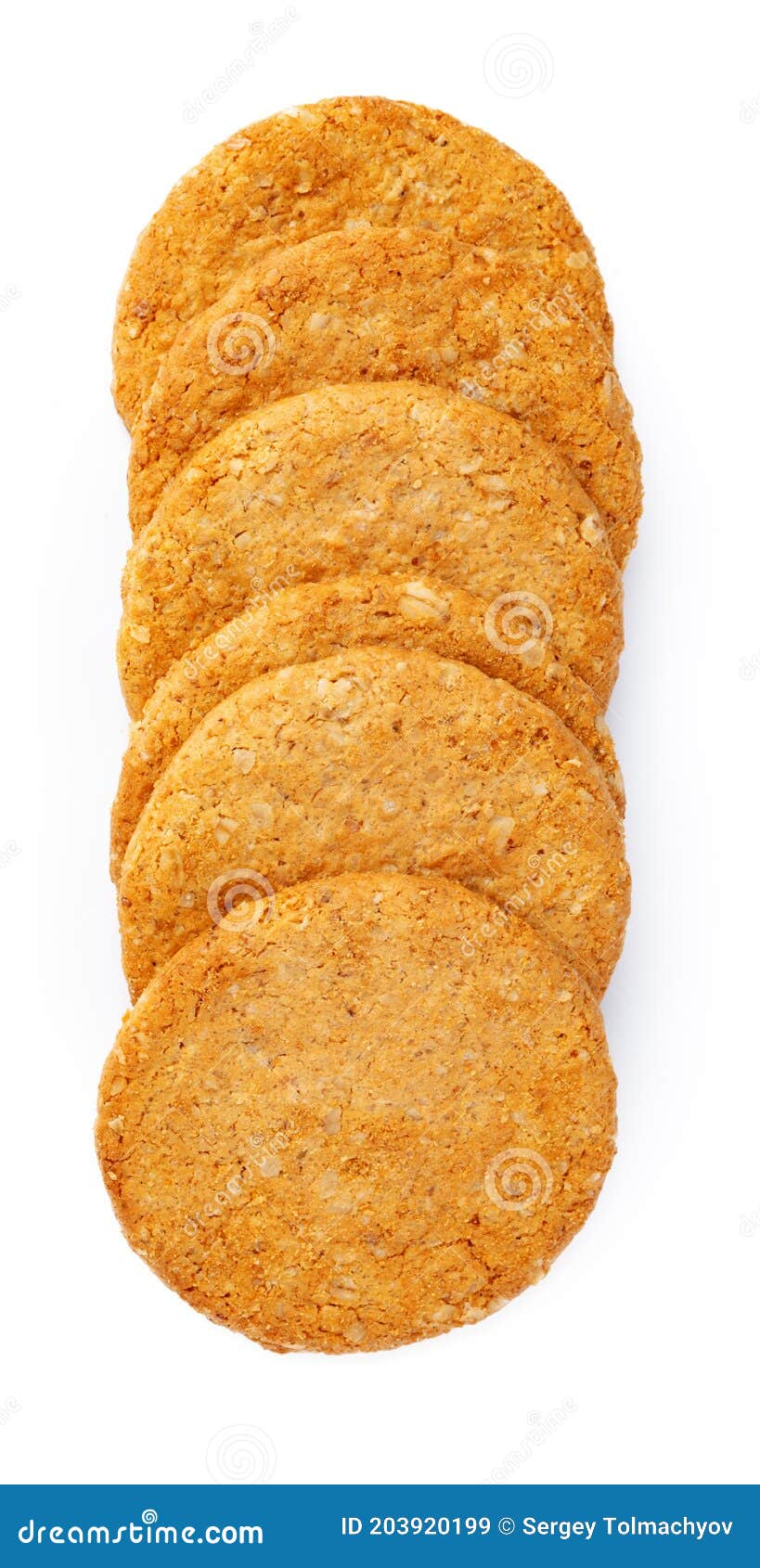 Stack of Oat Cookies Isolated on White Stock Image - Image of cookie ...