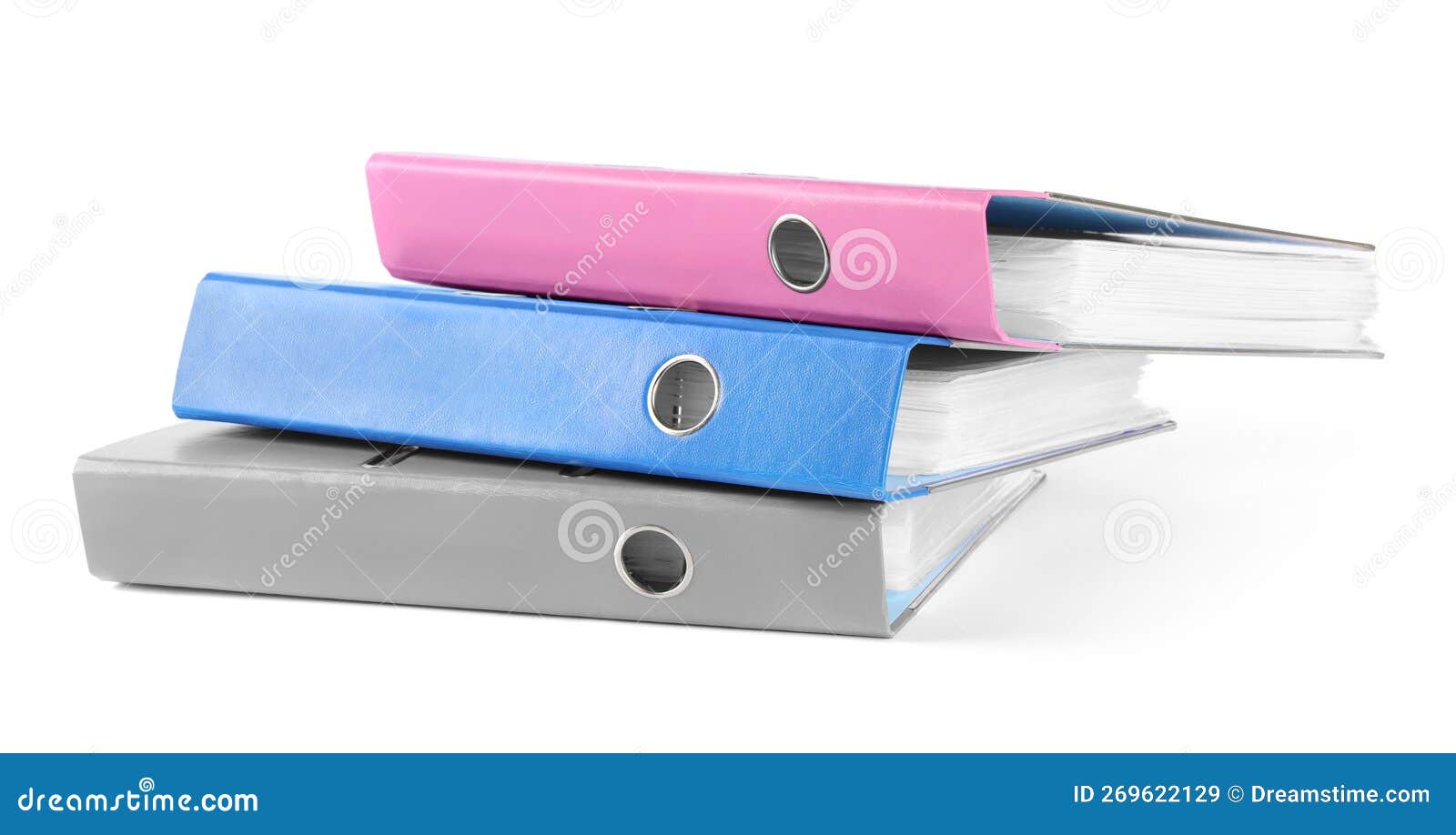 Stack of Office Folders Isolated on White Stock Image - Image of ...