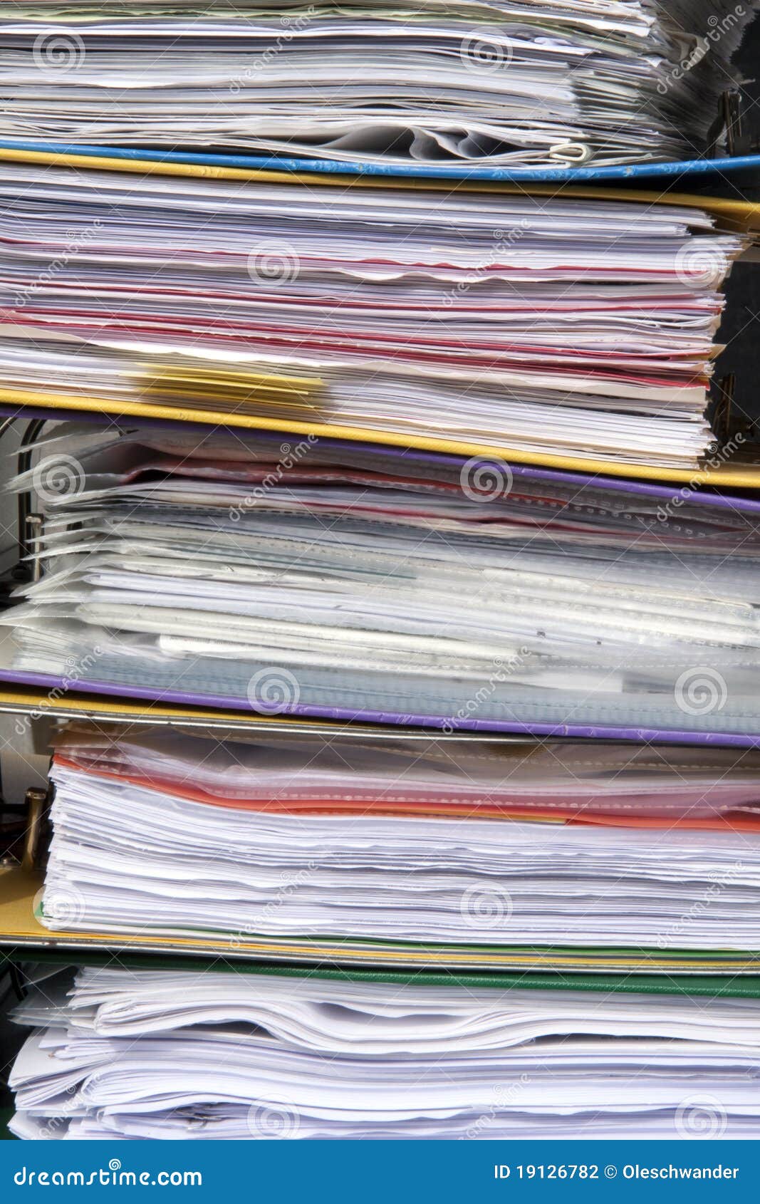 Stack og papers in binders stock photo. Image of dissorted - 19126782