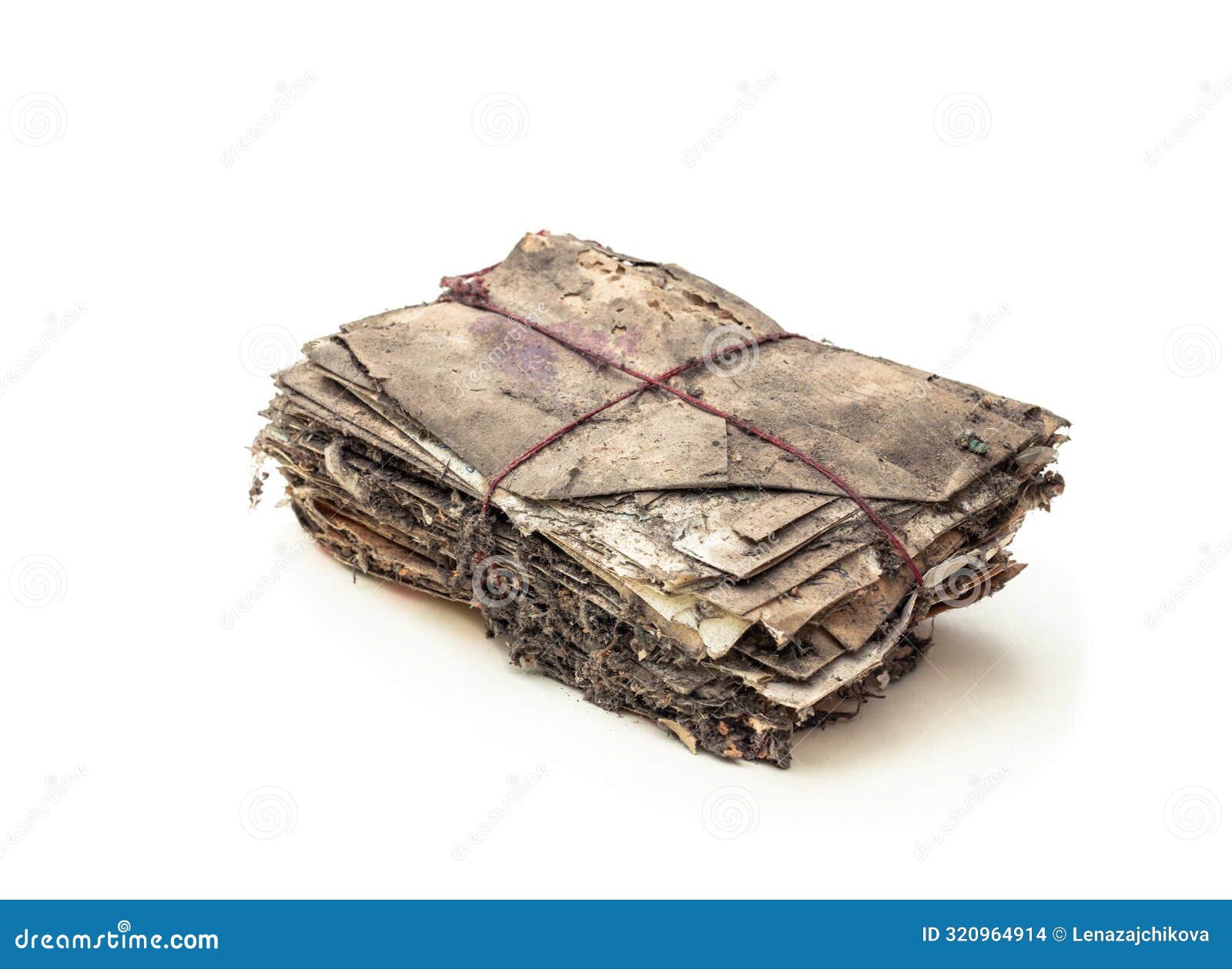 Stack of Old Aged Letters Isolated on White Stock Photo - Image of ...