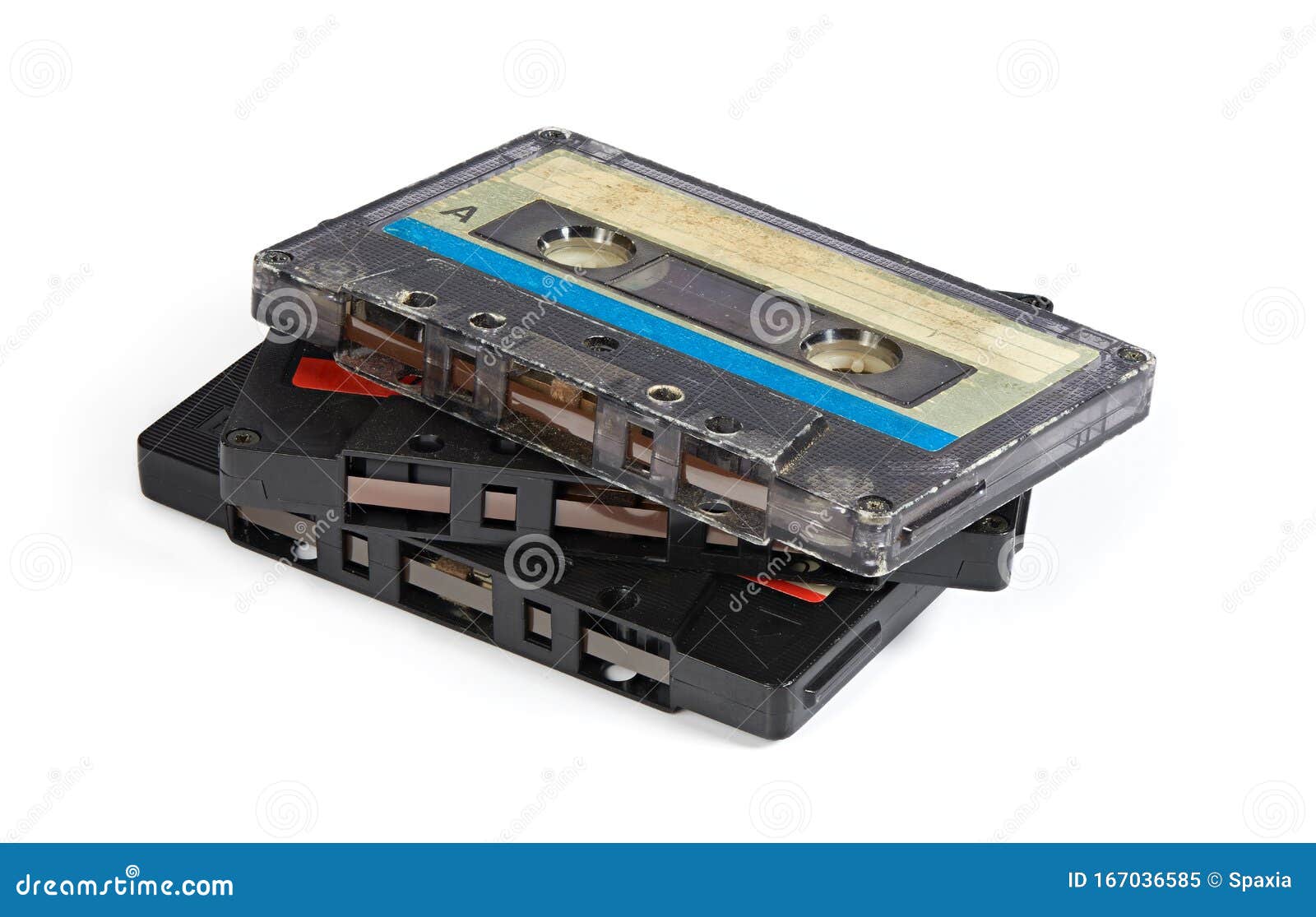 Stack of an Old Audio Tape Compact Cassettes Isolated Stock Image ...