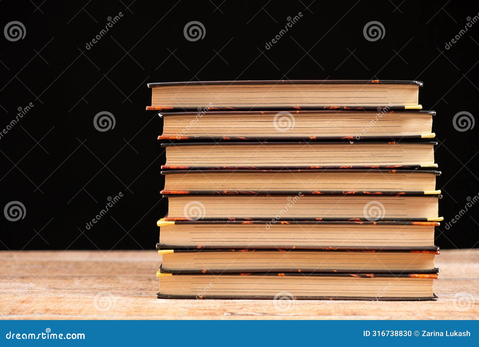 Stack of Old Books on a Black Background. Wisdom and Knowledge, Love of ...