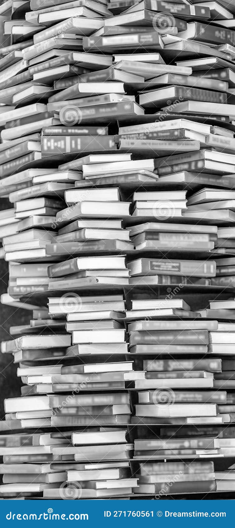 Stack of Old Books in a Book Store, Side View of Many Books ...