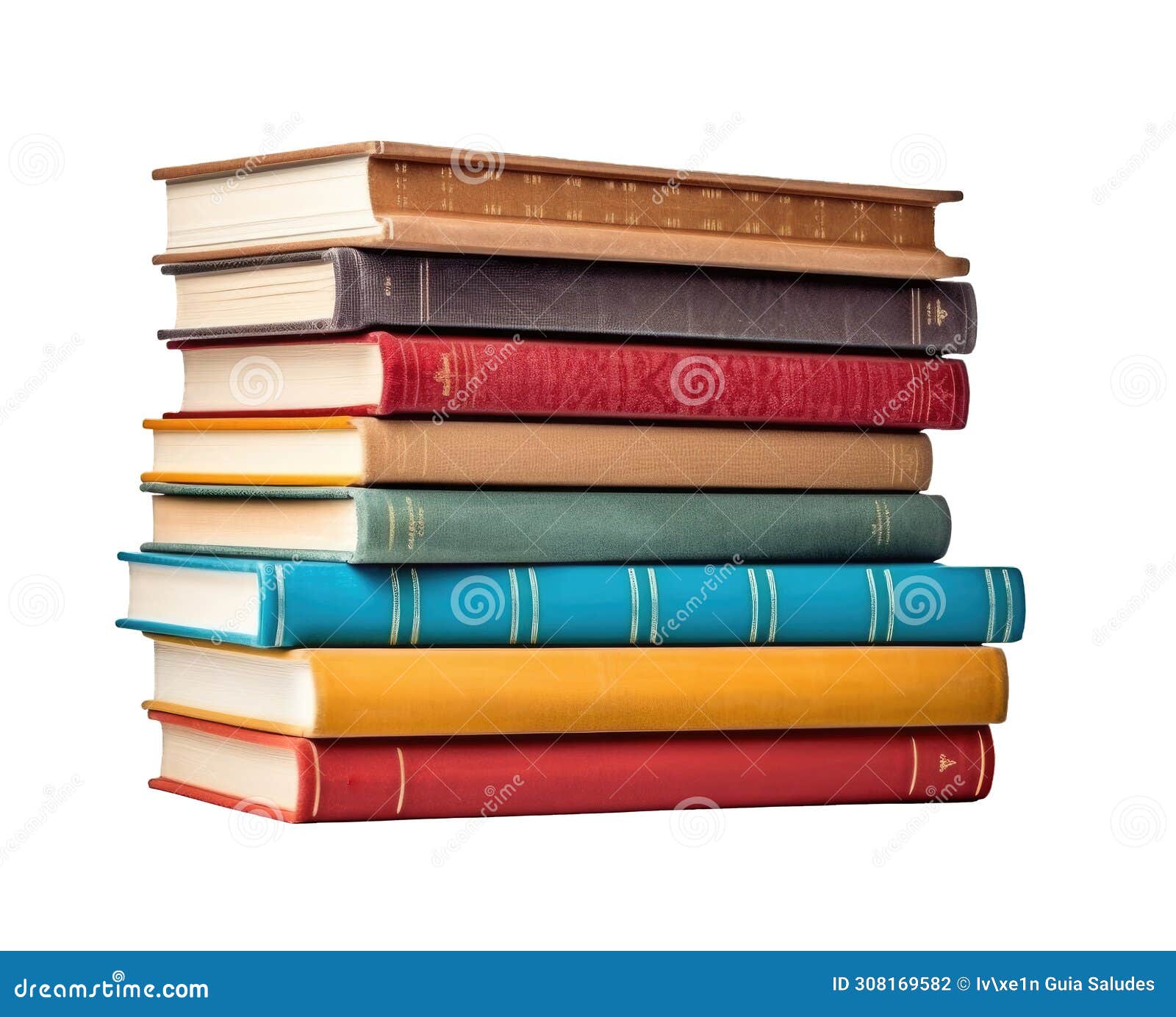 Stack of Old Books of Different Colors Isolated on Transparent ...