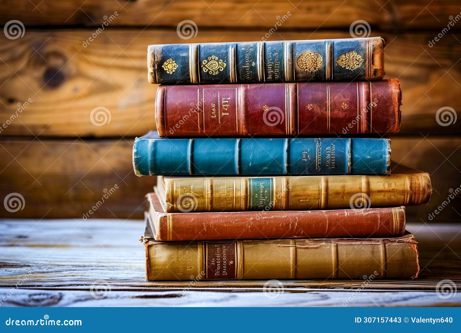 Stack of Old Books with Different Colors and Sizes. Generative AI Stock ...