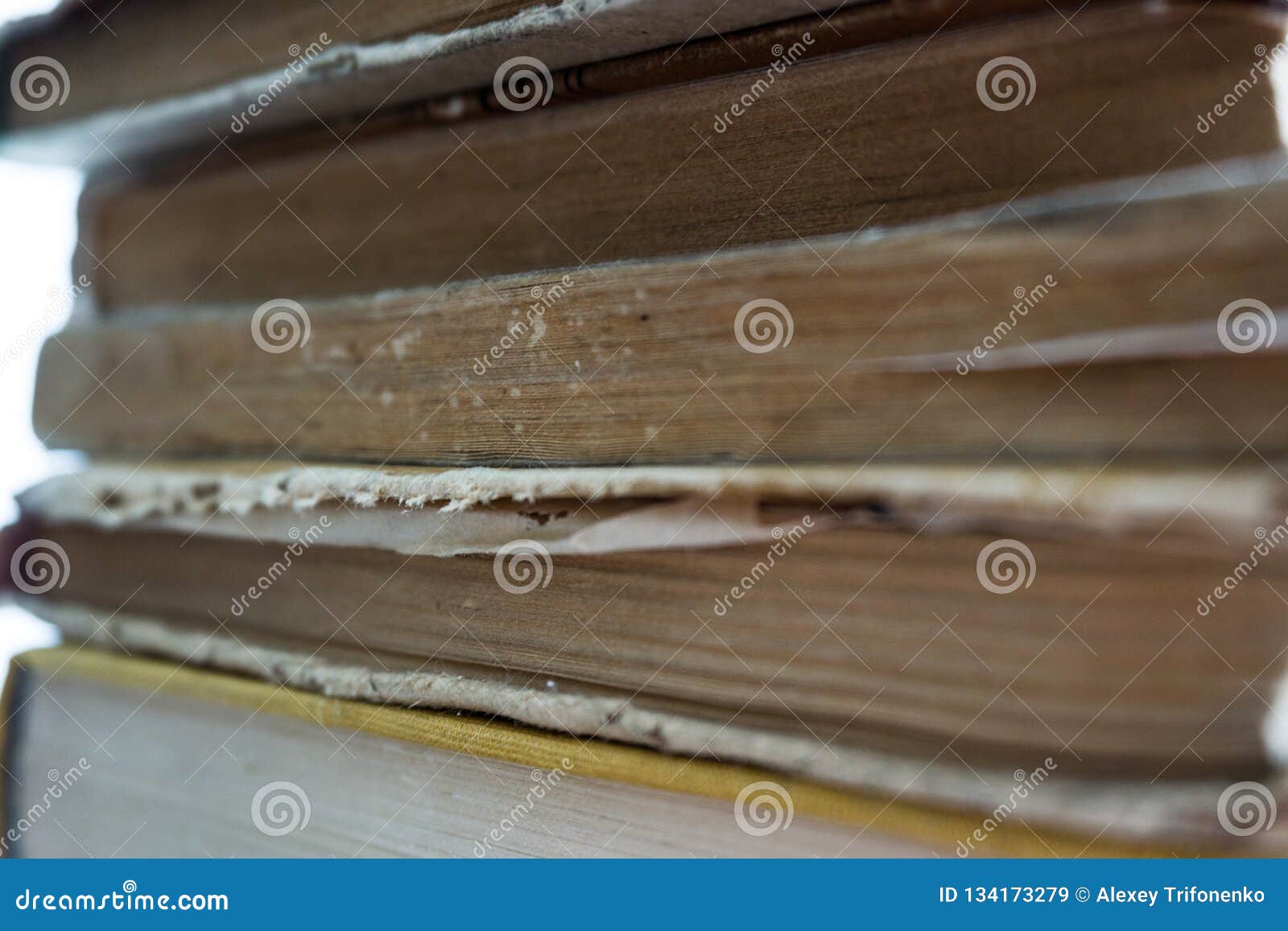 Stack of Old Books with Dusty Pages Stock Image - Image of bookcase ...