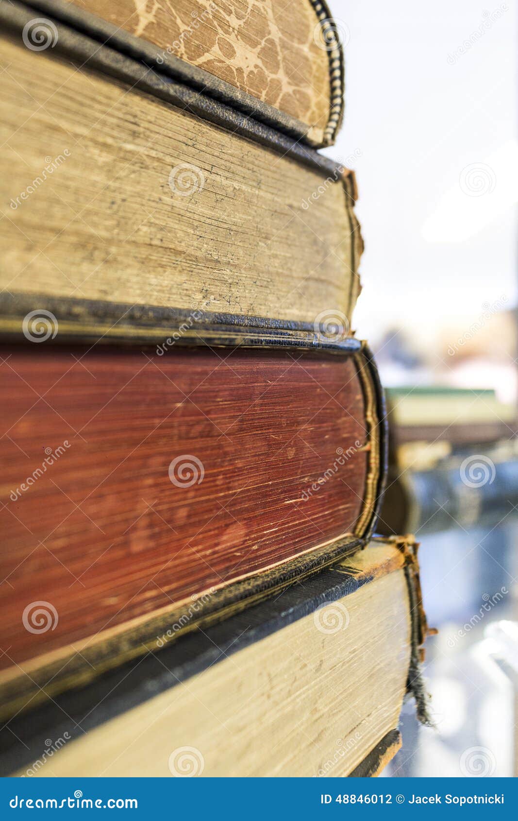 Stack of old books. stock photo. Image of spine, four - 48846012