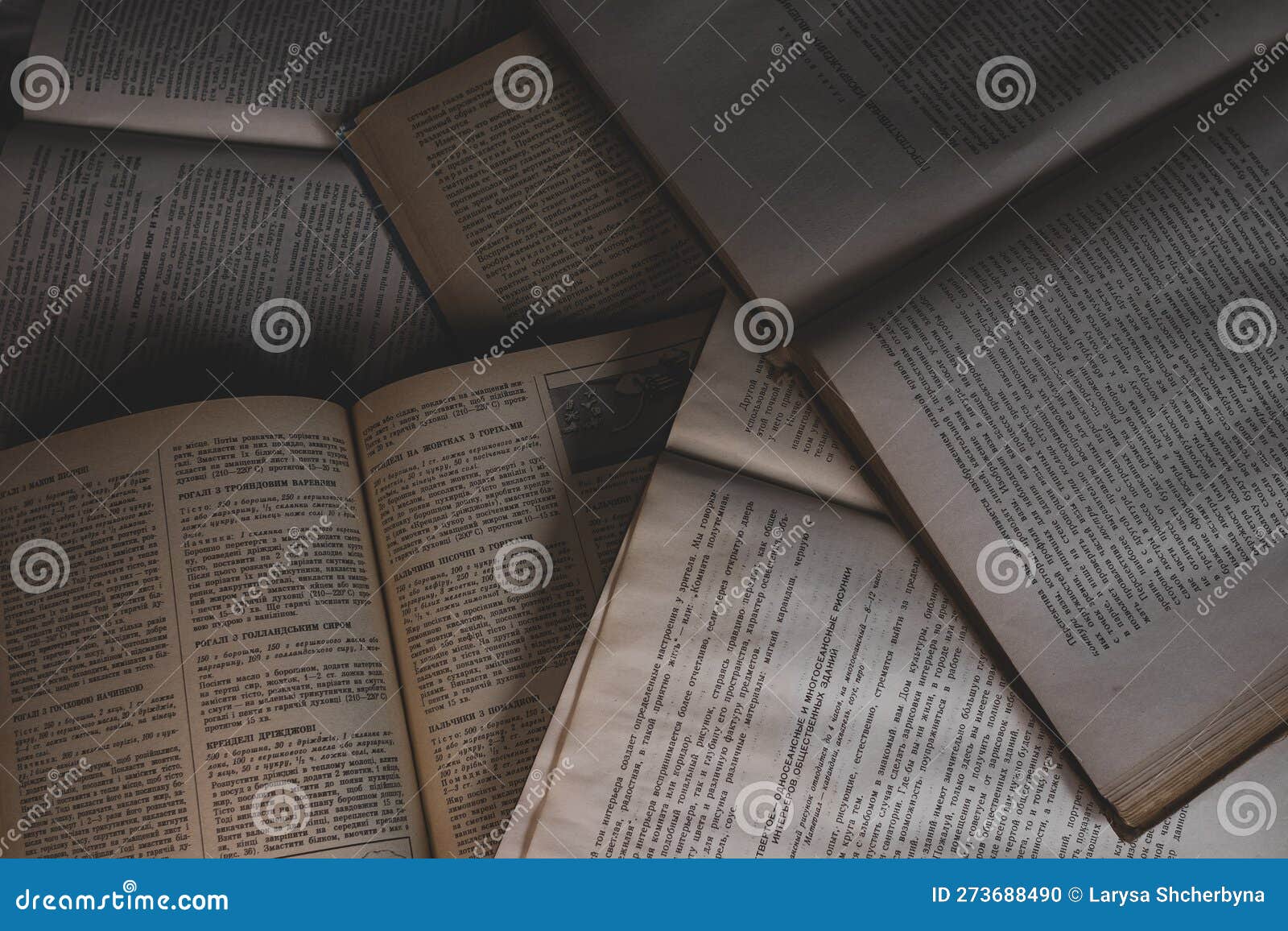 A Stack of Old Books with Frayed Spines and Yellowed Pages Stock Photo ...