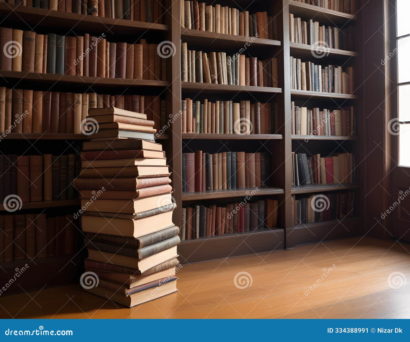 A Dimly Lit Library Featuring Ancient Maps On A Large Table And Wall ...