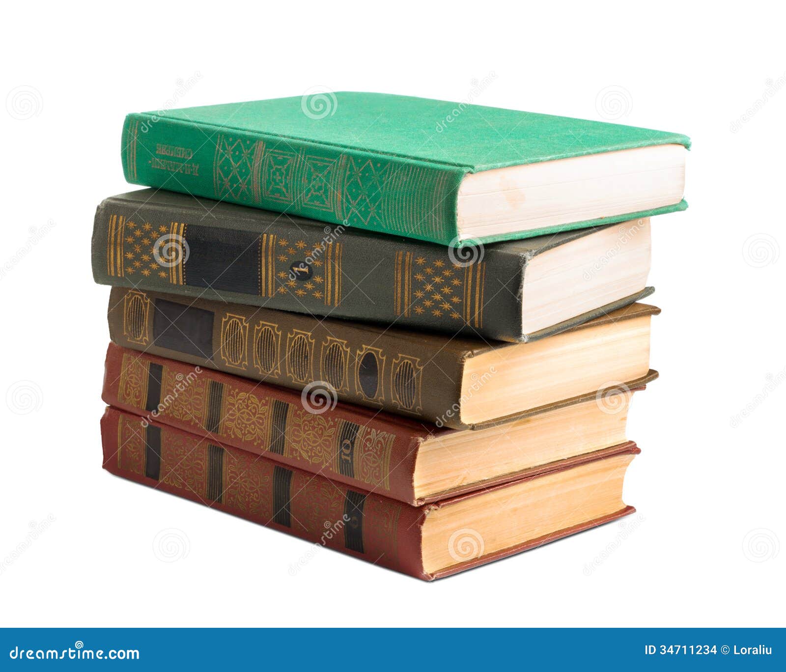 A Stack of Old Books with Gold Stamping Stock Photo - Image of ...