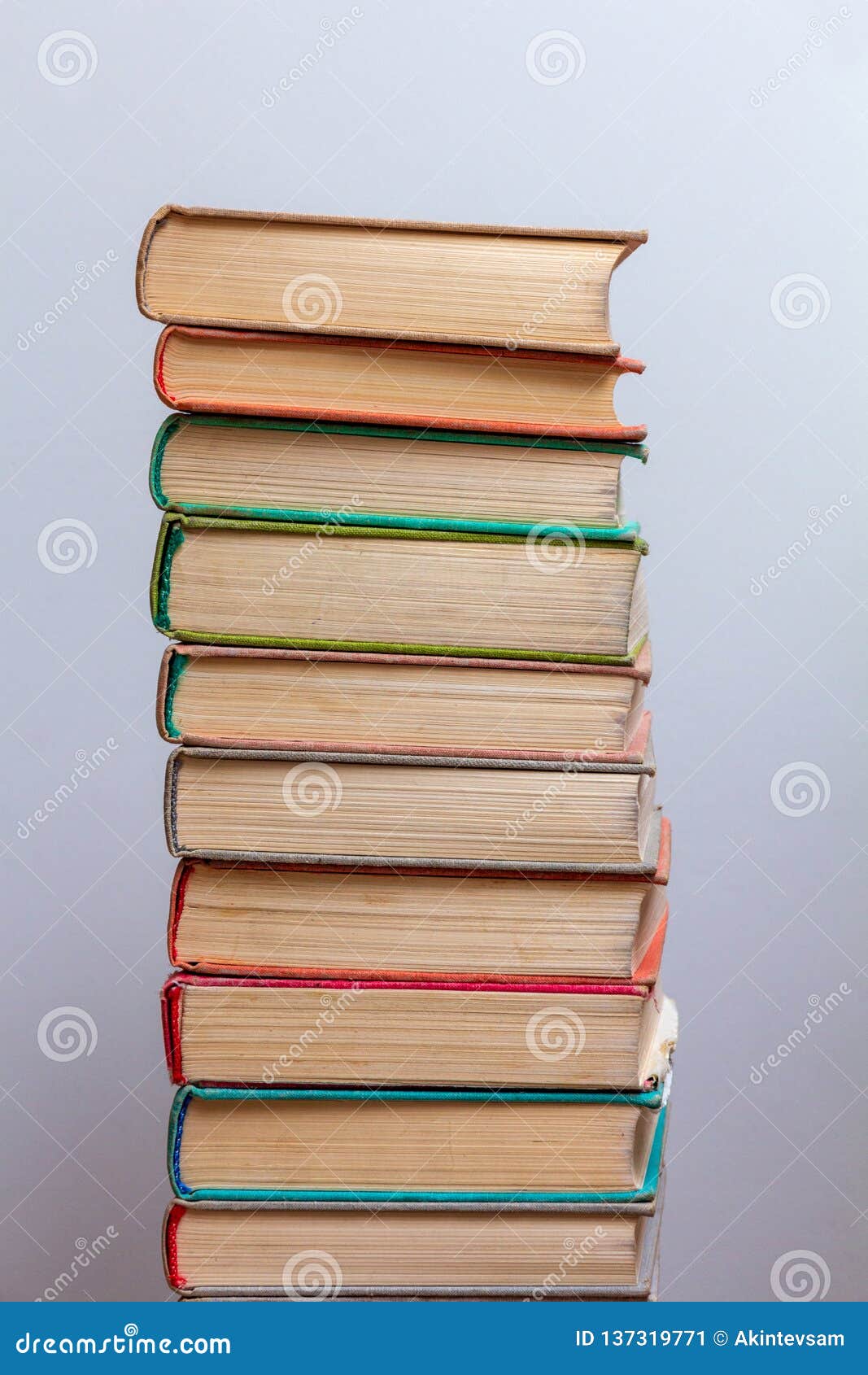 A High Stack of Fiction Books in the Library Stock Image - Image of ...