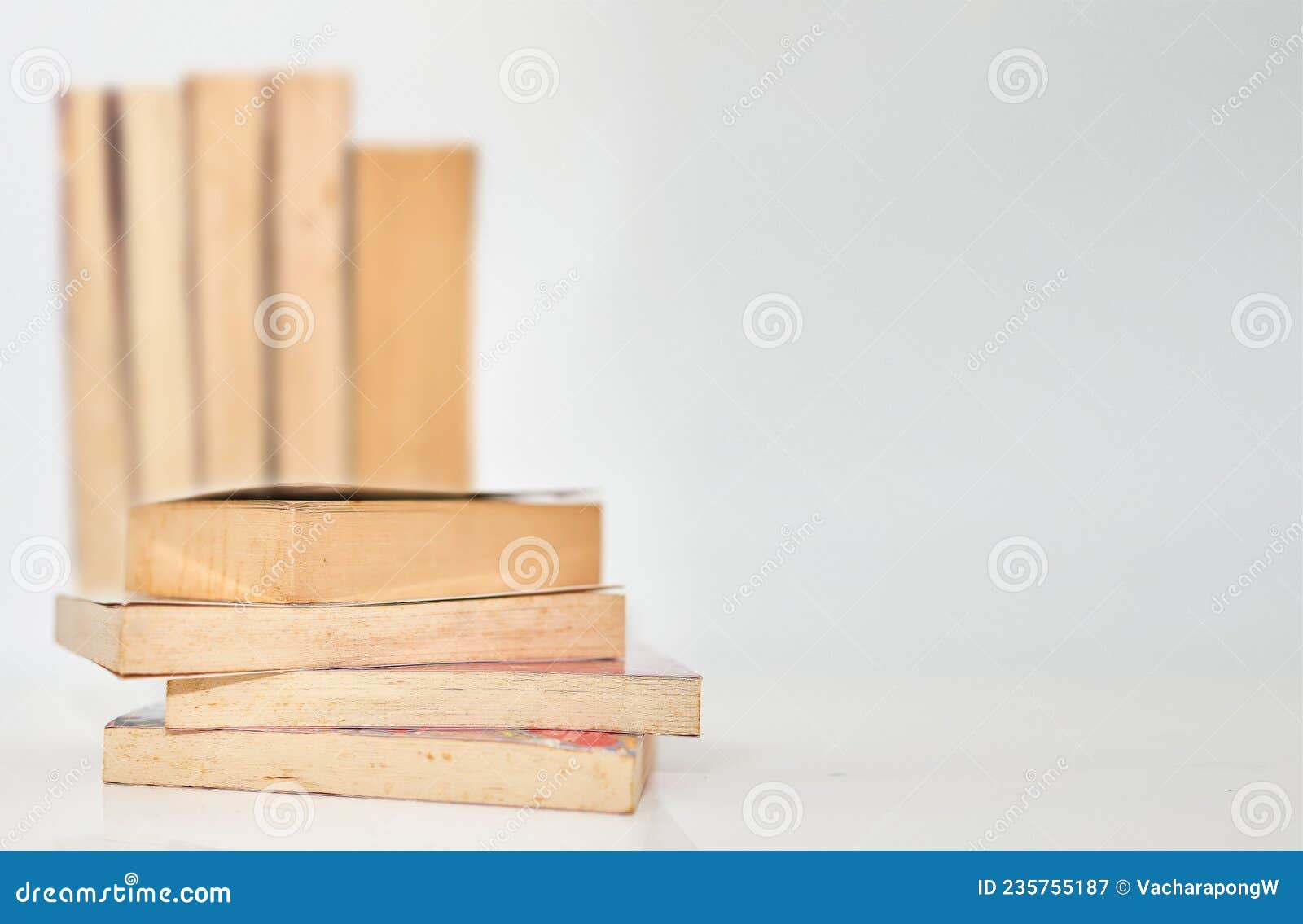 Stack of Old Books Isolated on Book Stack Background Copy Space Stock ...