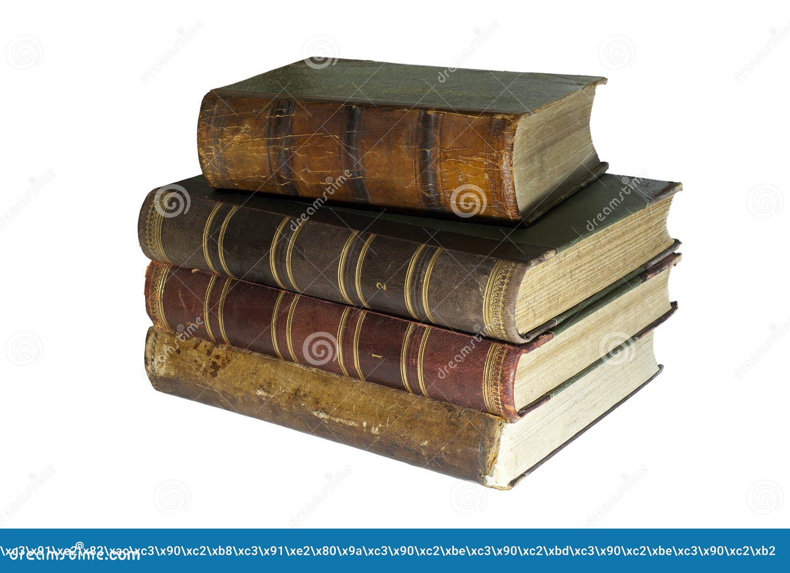 A Stack of Old Books Isolated Stock Image - Image of antiquarian ...