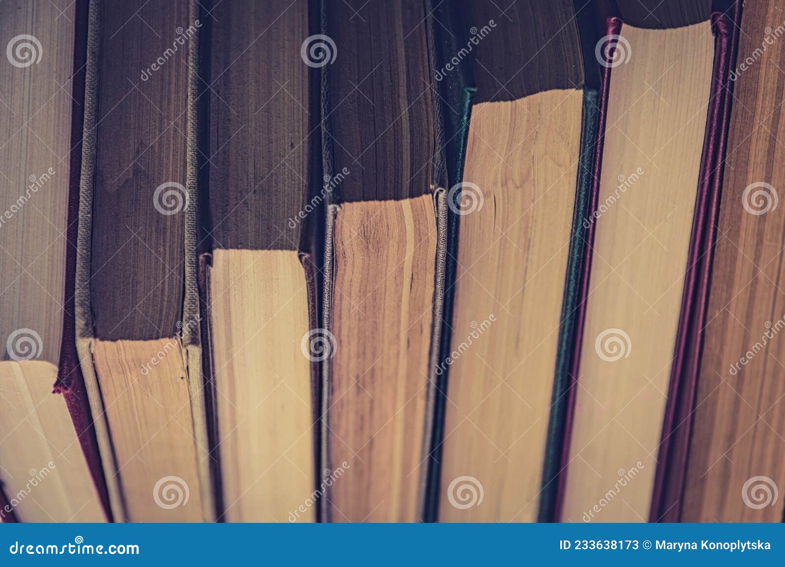 Stack of Old Books with Leather Covers. Vintage Background Stock Image ...