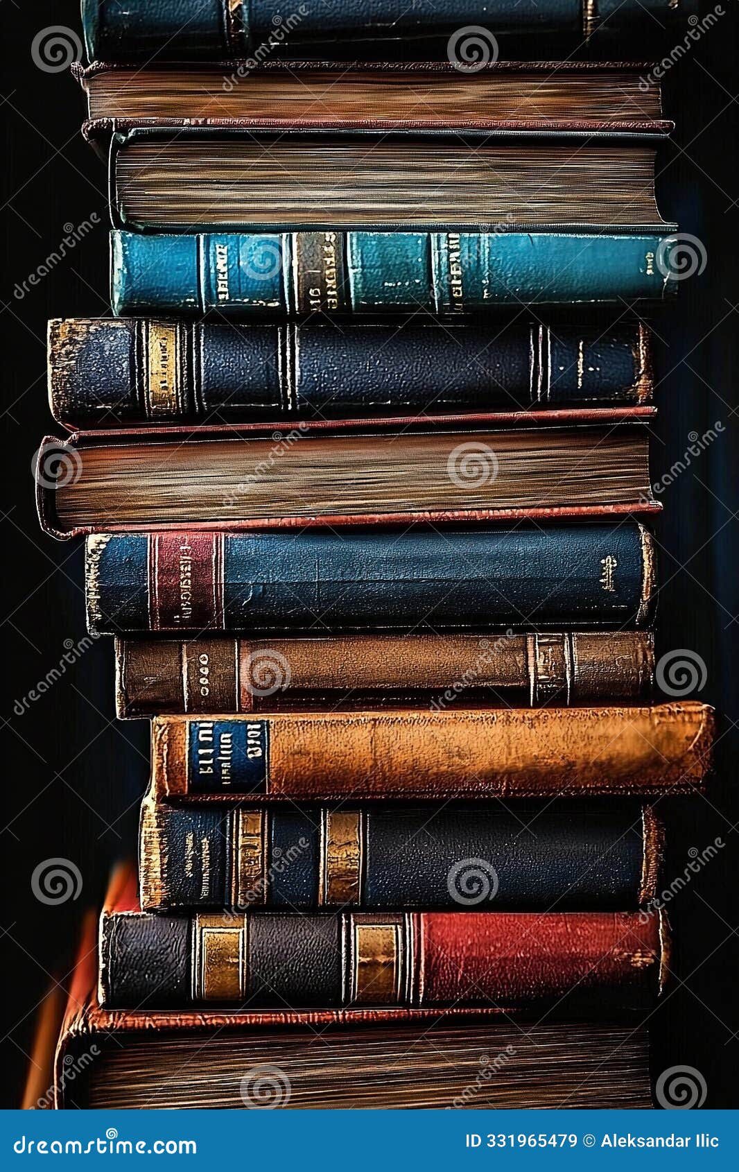 Stack of Old Books in the Library. Conceptual Background on History ...