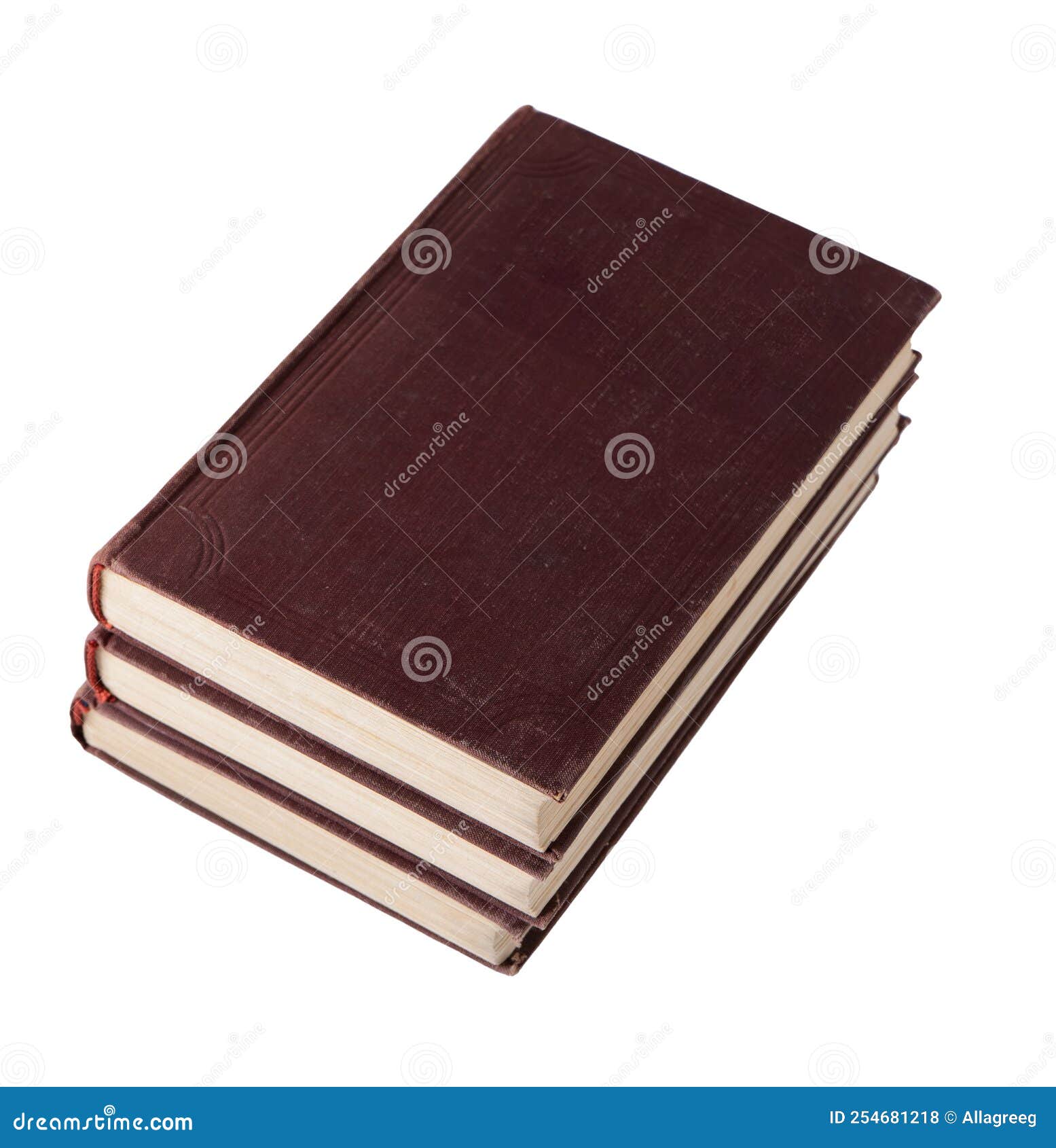 Stack of Old Books. Library Shelf. the Book is in a Cloth Cover ...