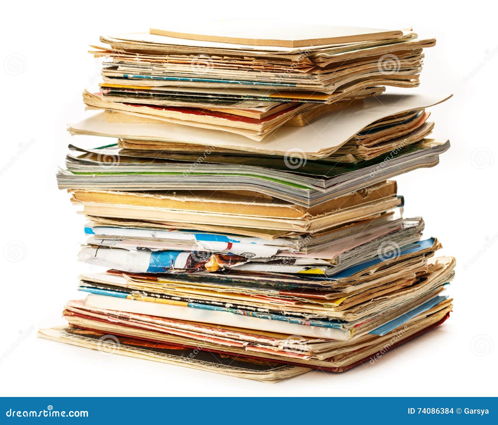 Stack of Old Books and Magazines Stock Photo - Image of page ...