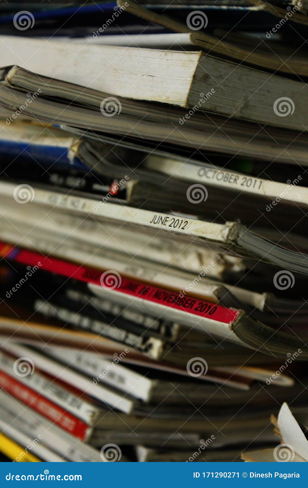 Stack of Old Books and Magazines on a Table- Close Up Stock Image ...