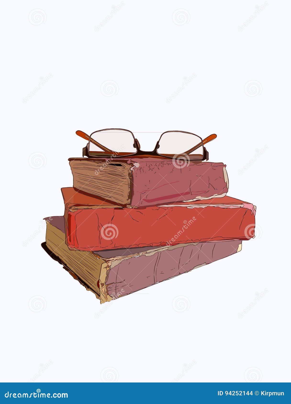Stack of Old Books, Old Style Vector Stock Vector - Illustration of ...