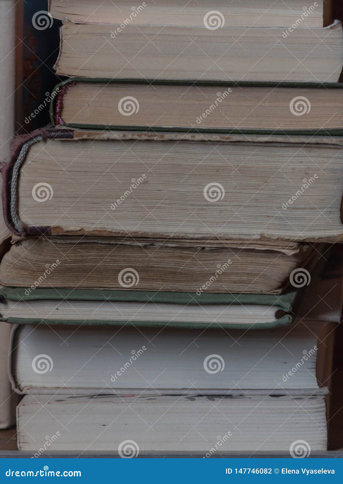 The Texture Of The Pages Of An Old Book, Side View. A Stack Of Old ...