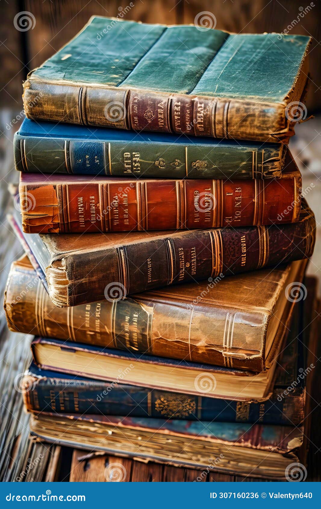 Stack of Old Books Some with Spines Visible Others Not so Much ...