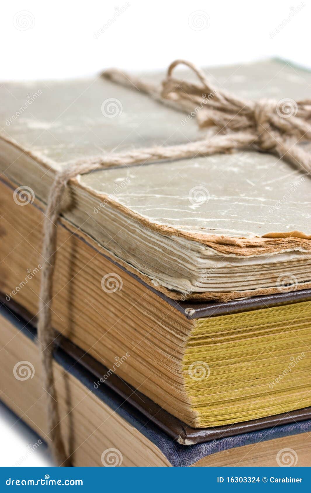 Stack of Old Books Tied with Rope Stock Photo - Image of isolate ...