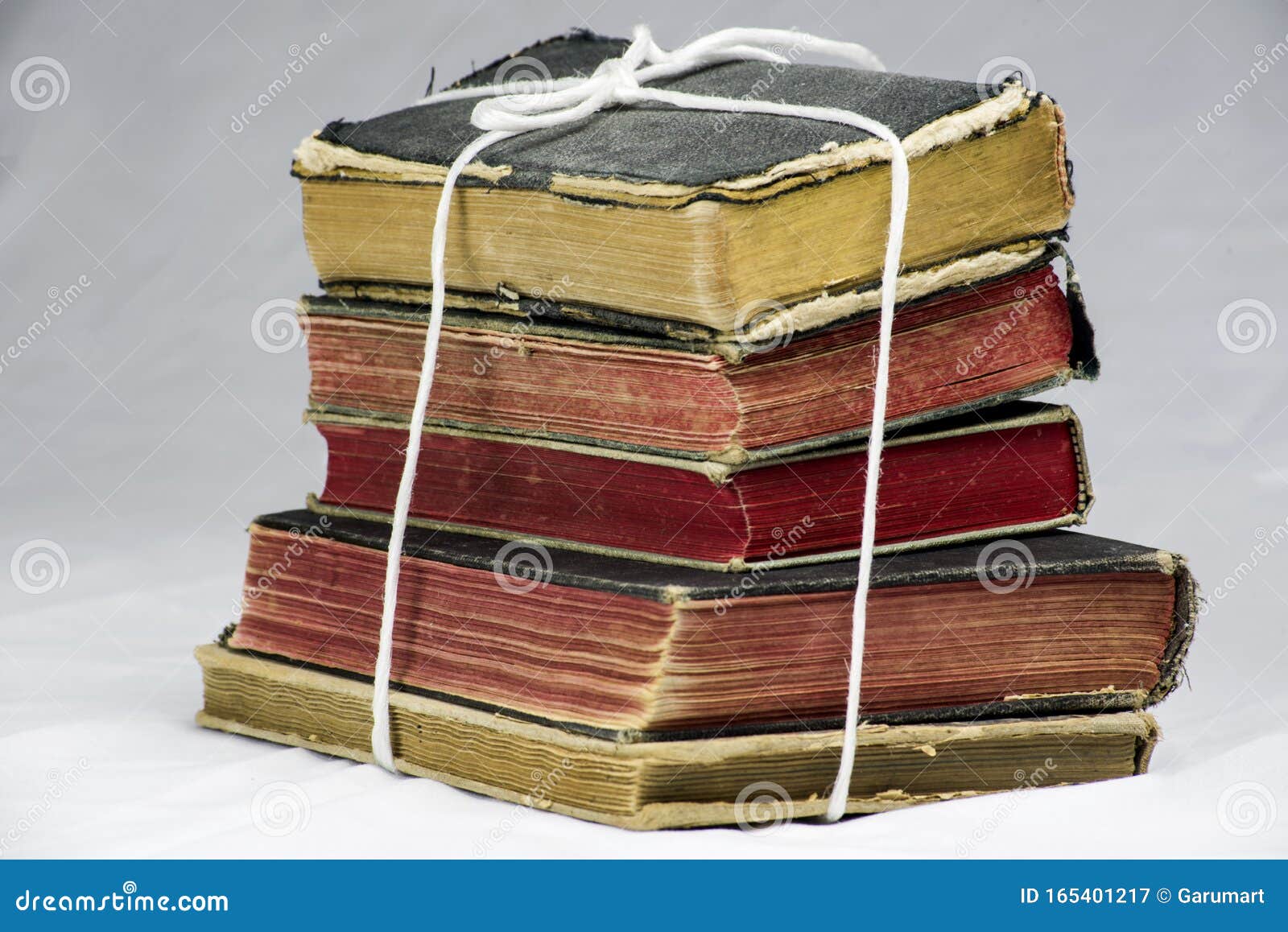 Stack of Old Books Tied with a Rope Stock Image - Image of cover ...
