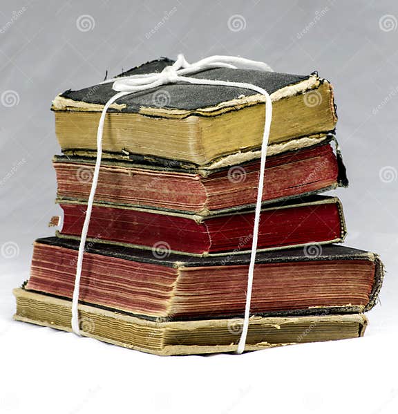 Stack of Old Books Tied with a Rope Stock Photo - Image of hardcover ...