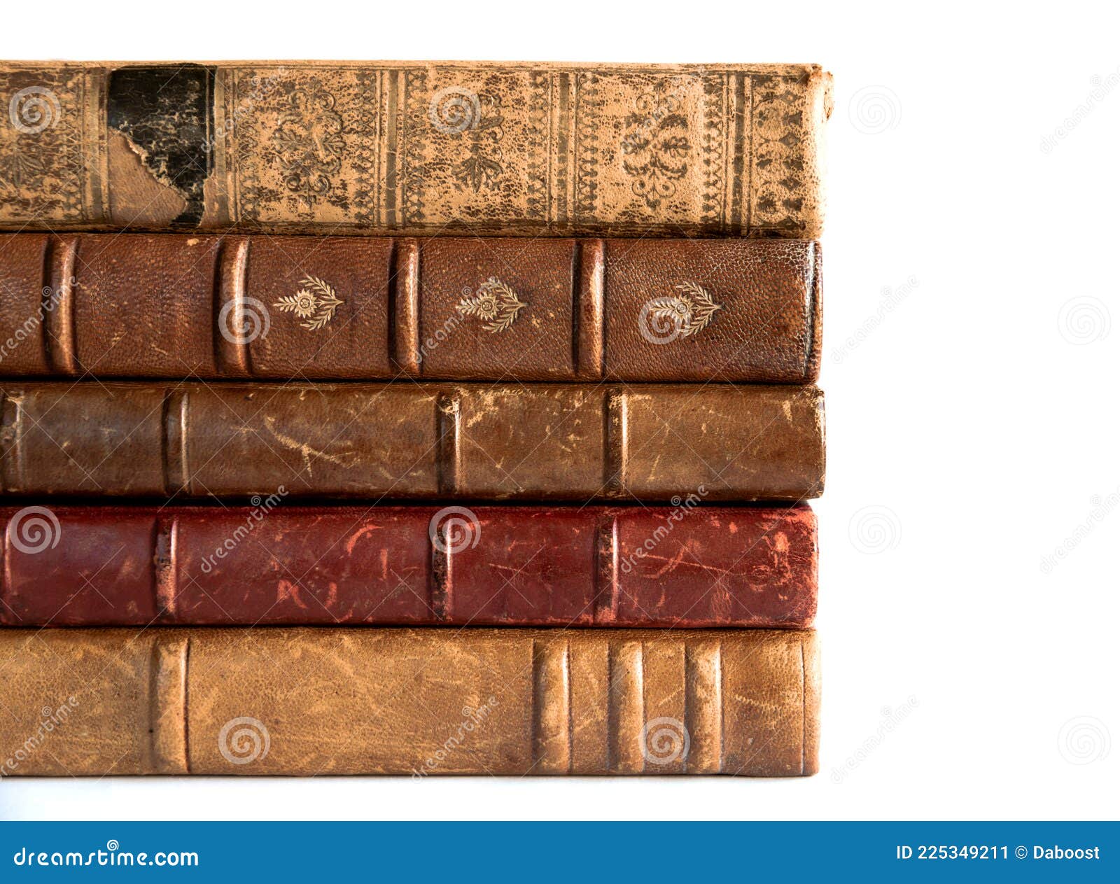 Stack Of Old Books On White Background Stock Image Image Of Book