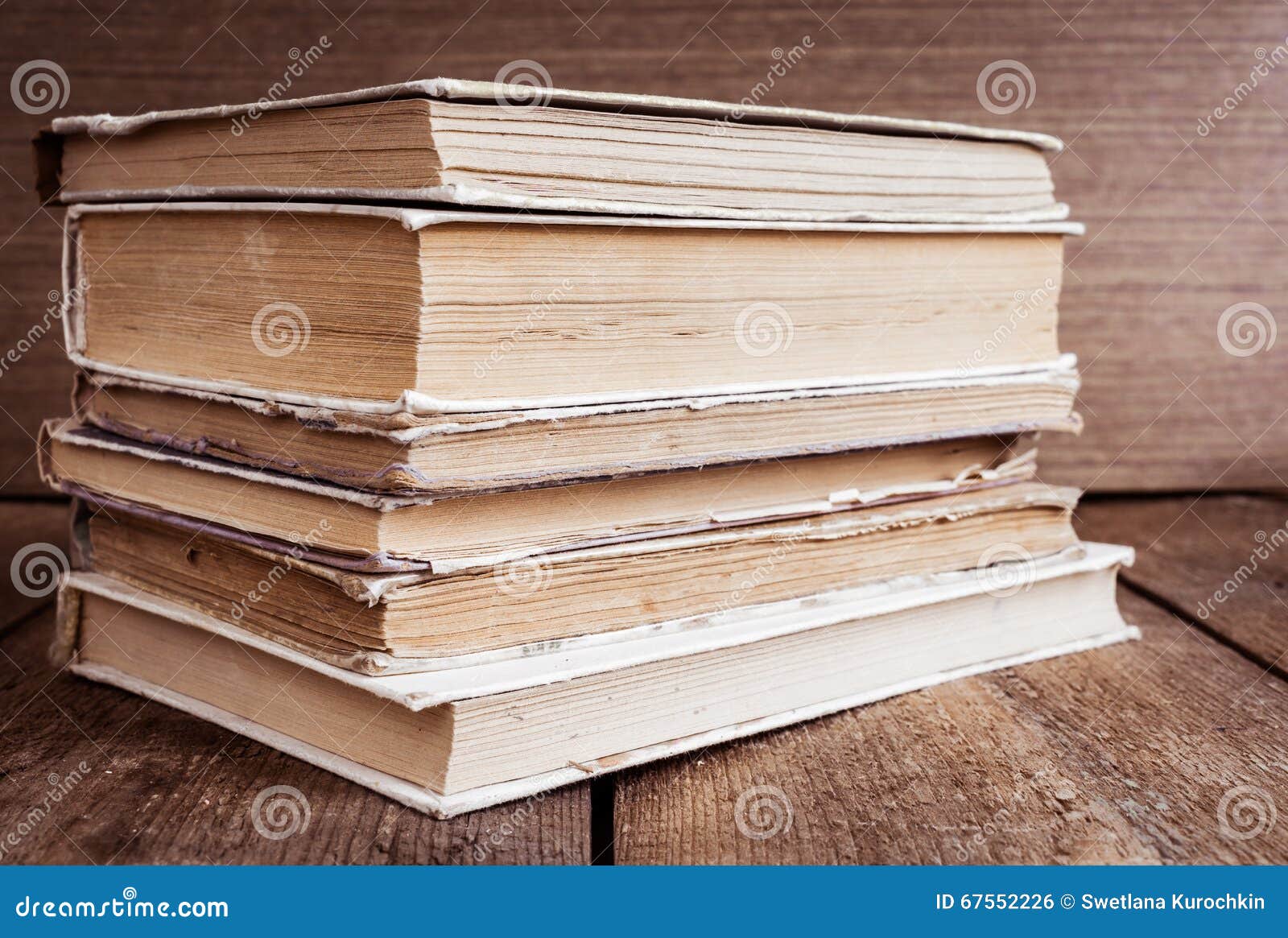 Stack of Old Books on Wooden Background Stock Photo - Image of wooden ...
