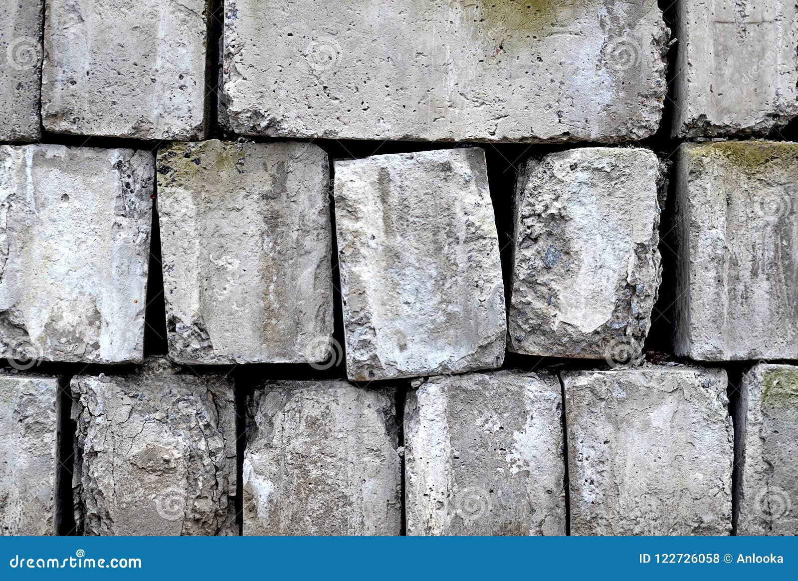 Stack of Old Building Concrete Blocks Stock Photo - Image of heap ...