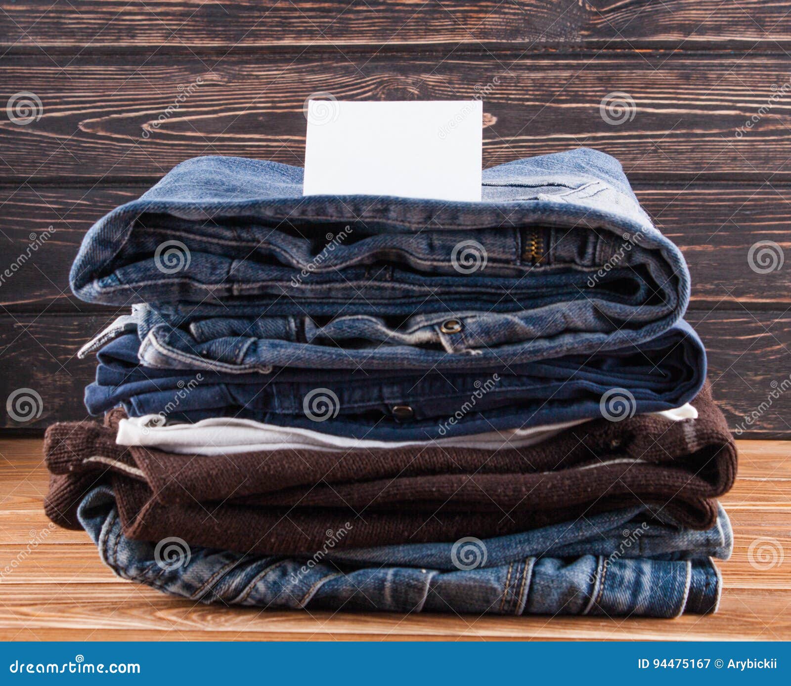 Stack of old clothes stock image. Image of sweater, denim - 94475167