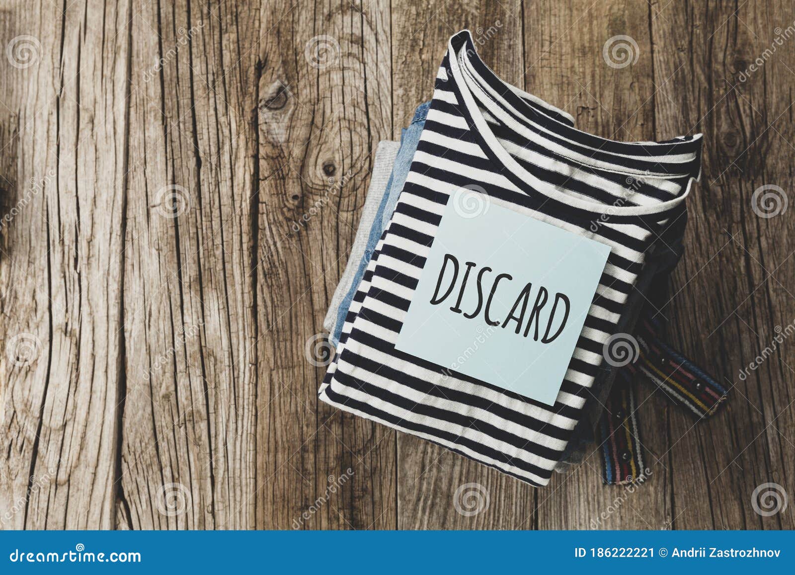 Stack of Old Clothes To Discard Declutter or Donate. Recycling Fabric ...