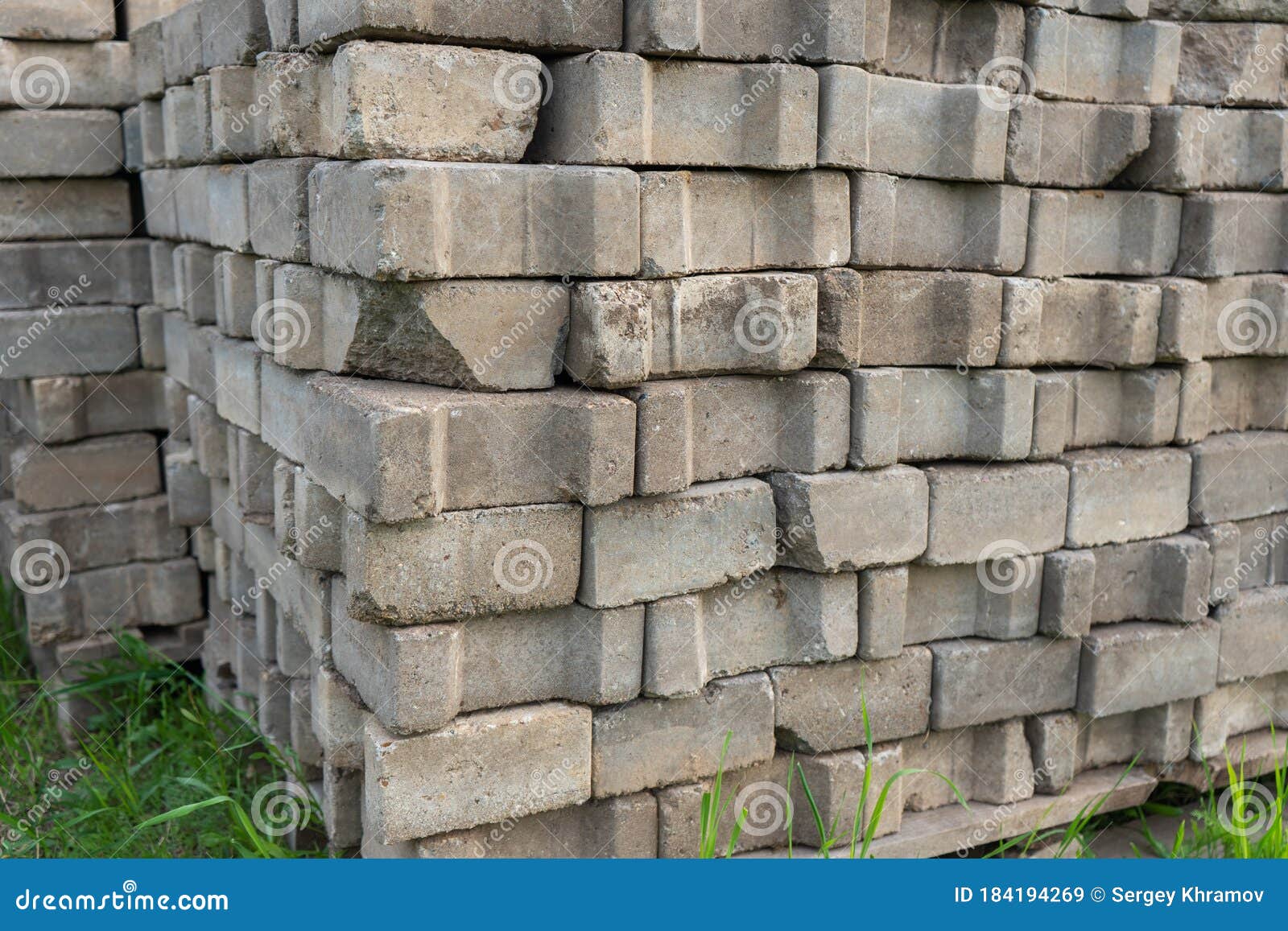 A Stack of Old Concrete Paving Slabs Stock Image - Image of masonry ...