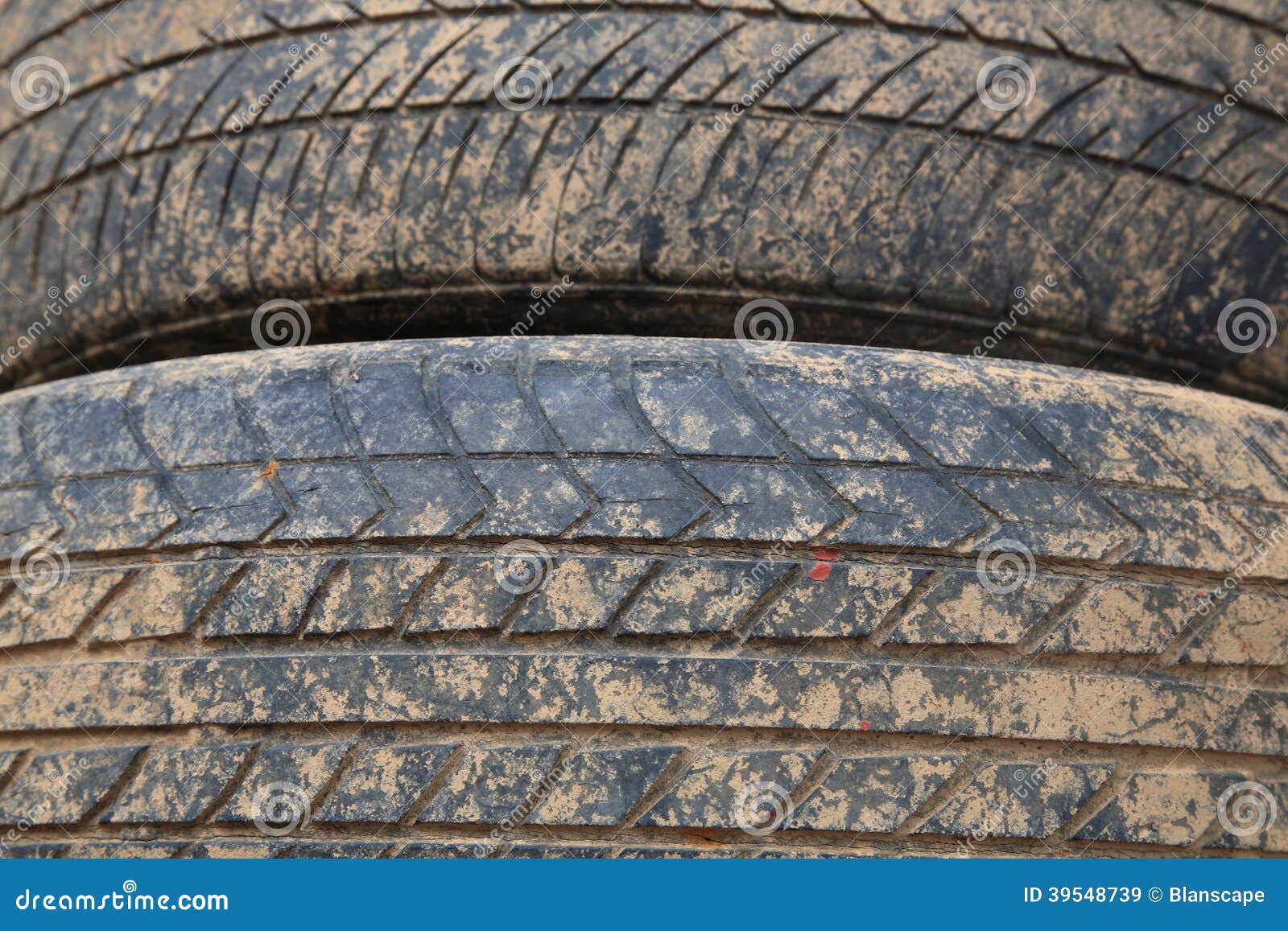 Stack of Old Crack Car Tire with Brown Dirt Stock Image - Image of ...