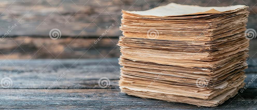 Stack of Old Documents or Papers Stock Illustration - Illustration of ...