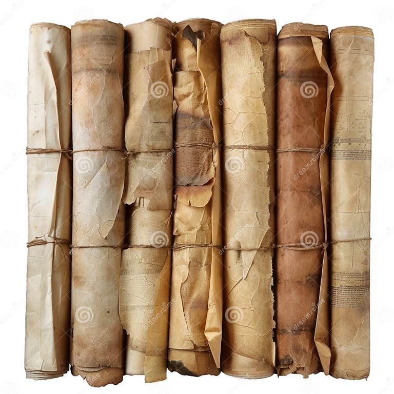 Stack of Old Documents Tied with String Displaying Antique Lettering ...