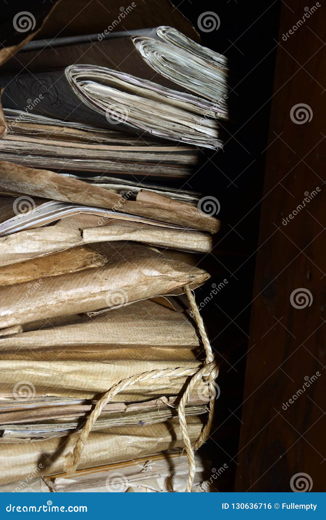 Stack of Old Folders and Files Stock Photo - Image of envelope, mail ...