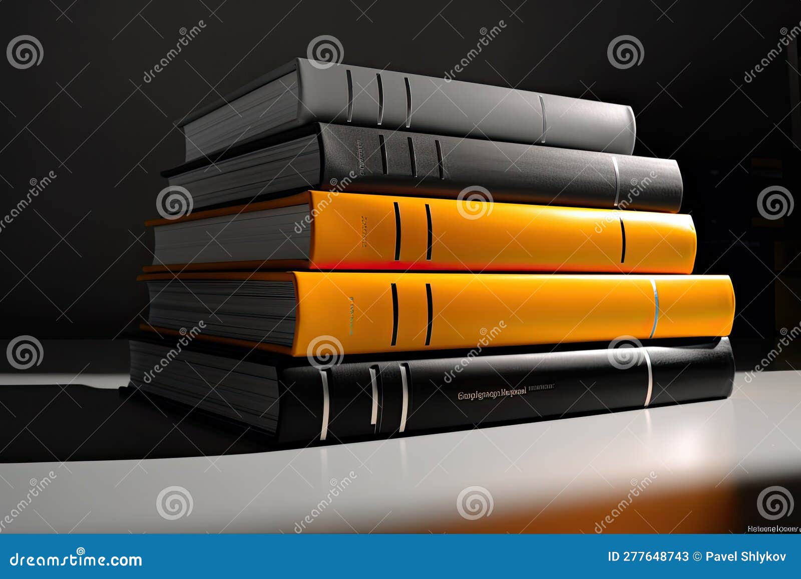Stack of Old Gery and Yellow Books Stock Illustration - Illustration of ...