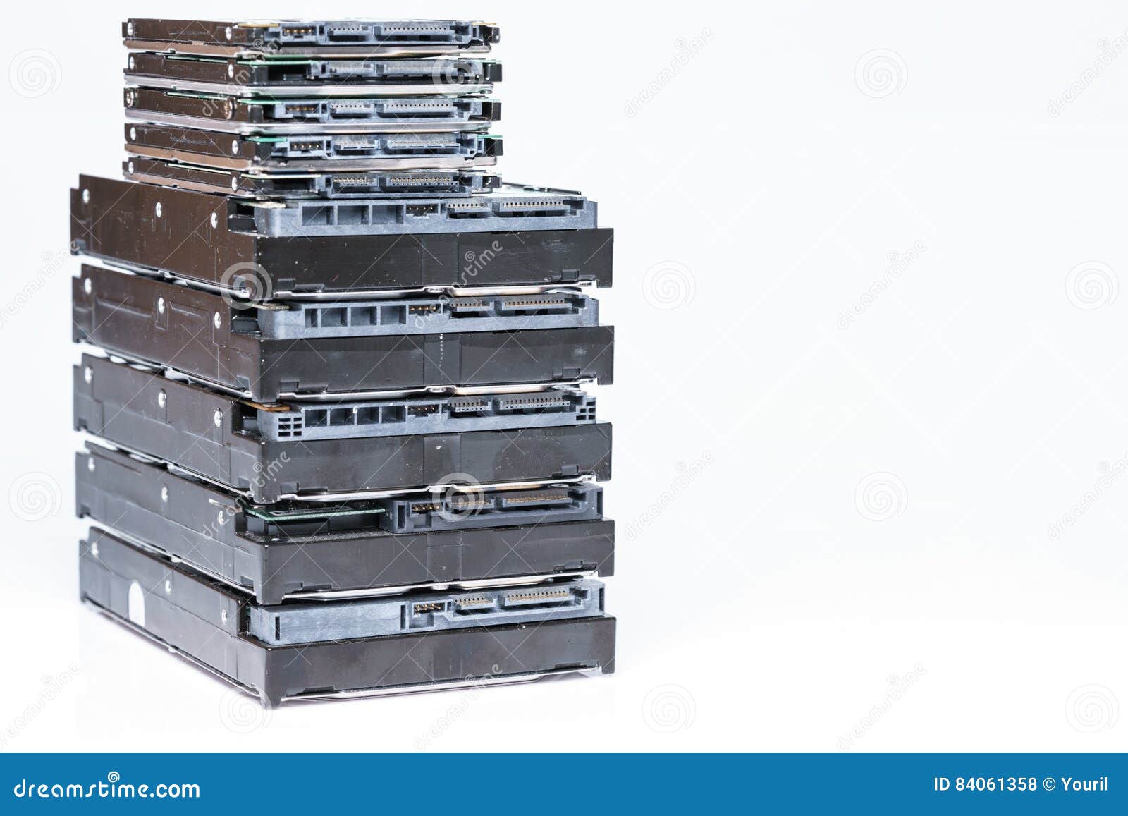 Stack of Old Hard Drives on White Background Stock Photo - Image of ...