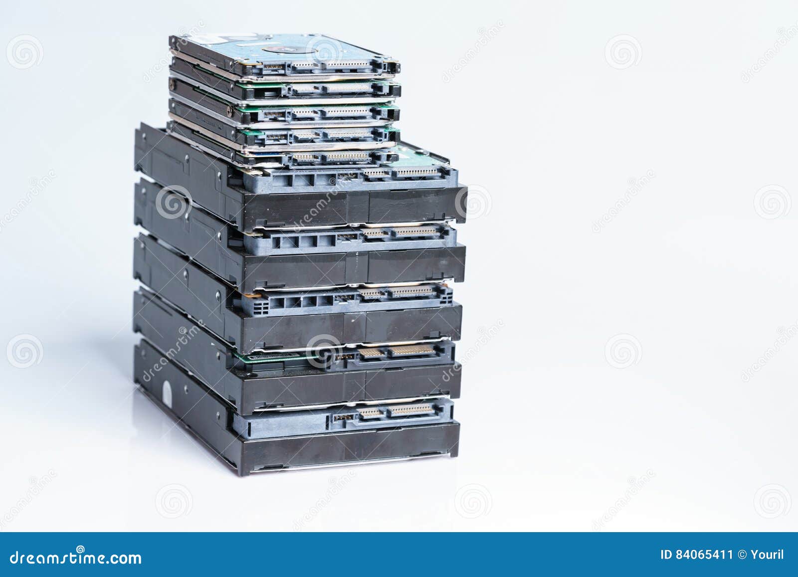 Stack of Old Hard Drives on White Background Stock Image - Image of ...