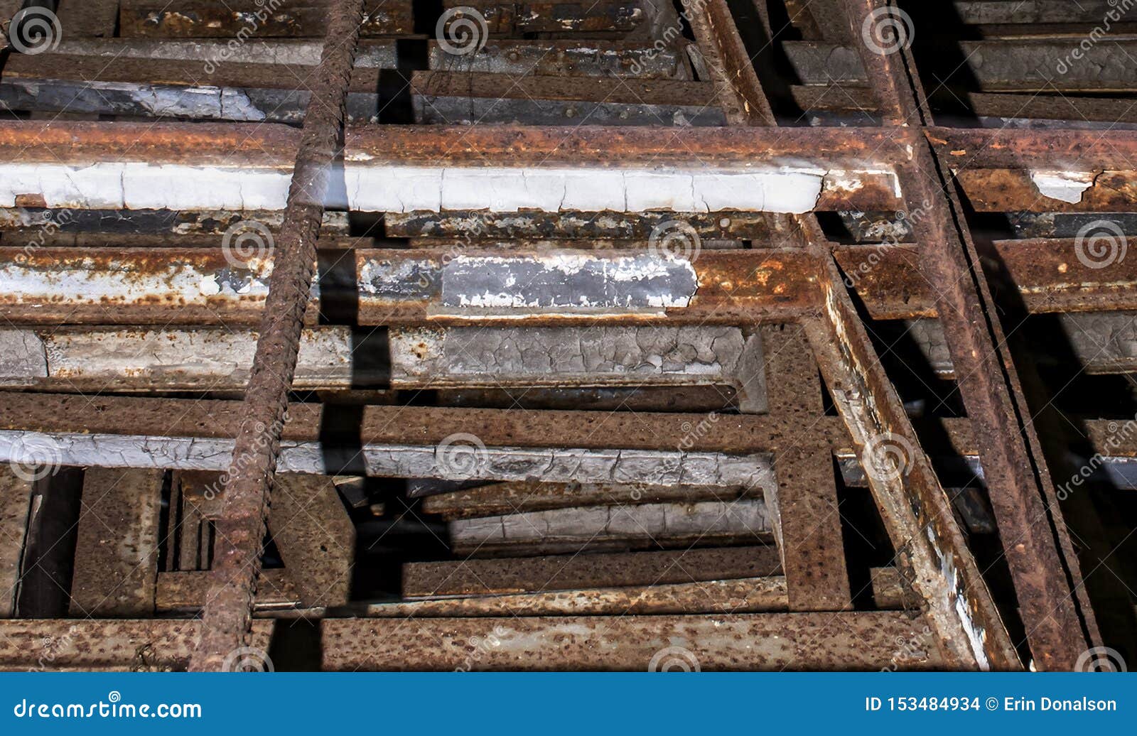 The Old Rebar Has Rust And The Old Engine Collapses On The Vintage ...