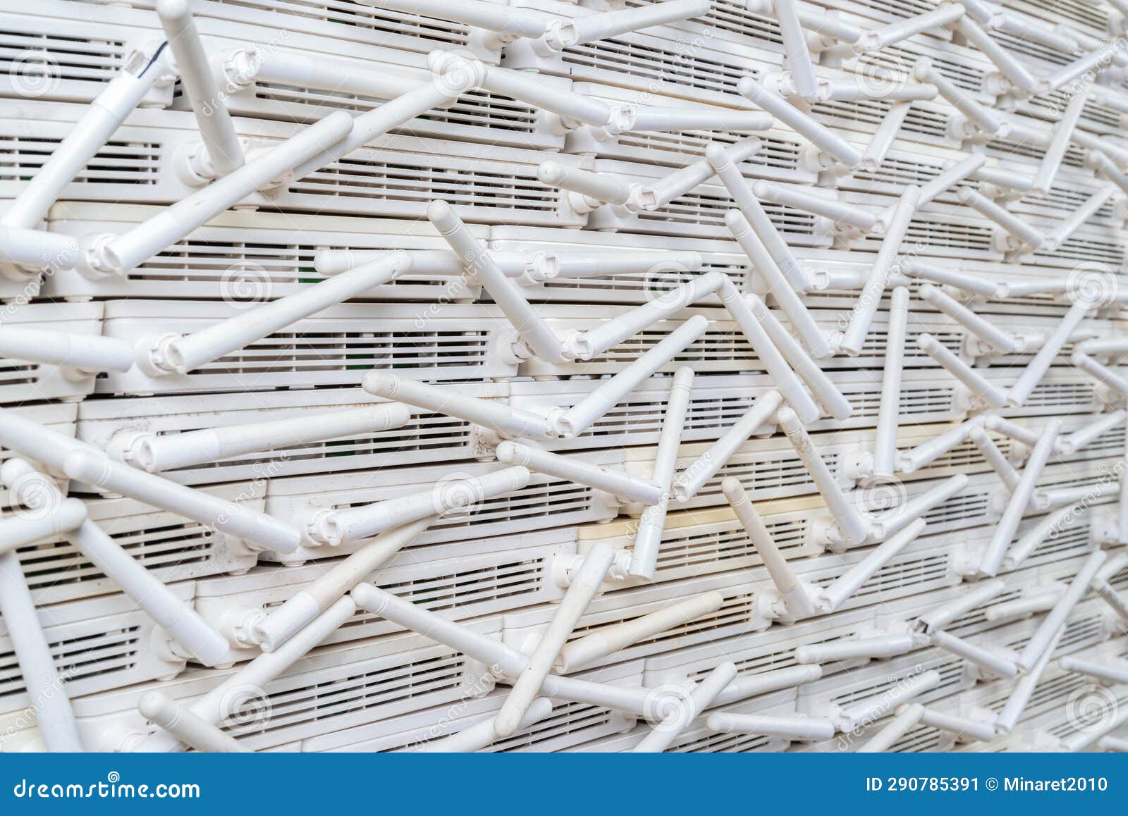 Stack of Old Internet Wifi Router, Electronic E-waste Recycling Stock ...