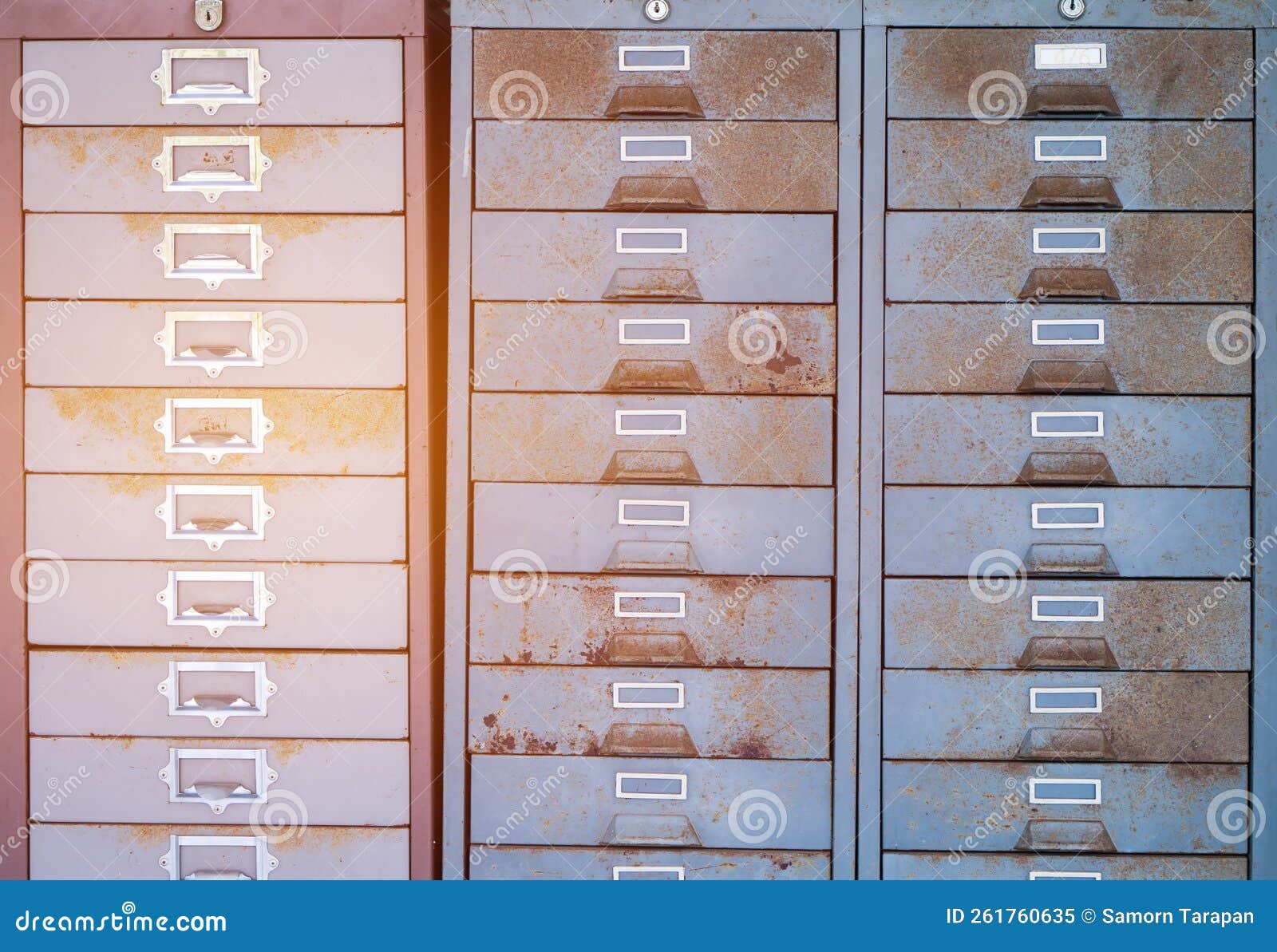 Stack of Old Iron Cabinet or Lockers Cabinets in Locker Room for ...